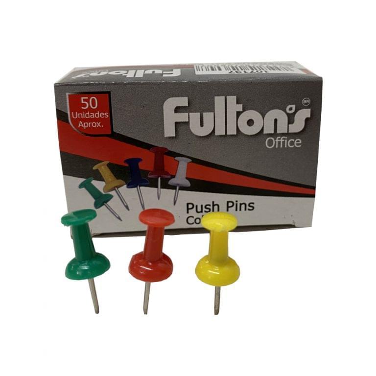 PUSH PINS COLOR CAJA 50 UND – La Paloma